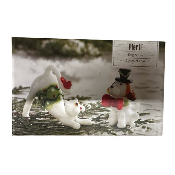 Pier 1 | Accents | Pier Dog Cat Figurine Set Nib | Poshmark